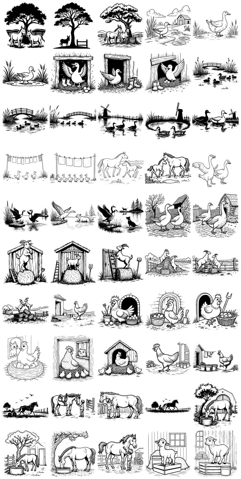 Farm Animals Scene: SVG PNG Files for Cricut, Farm Animal Clipart ...