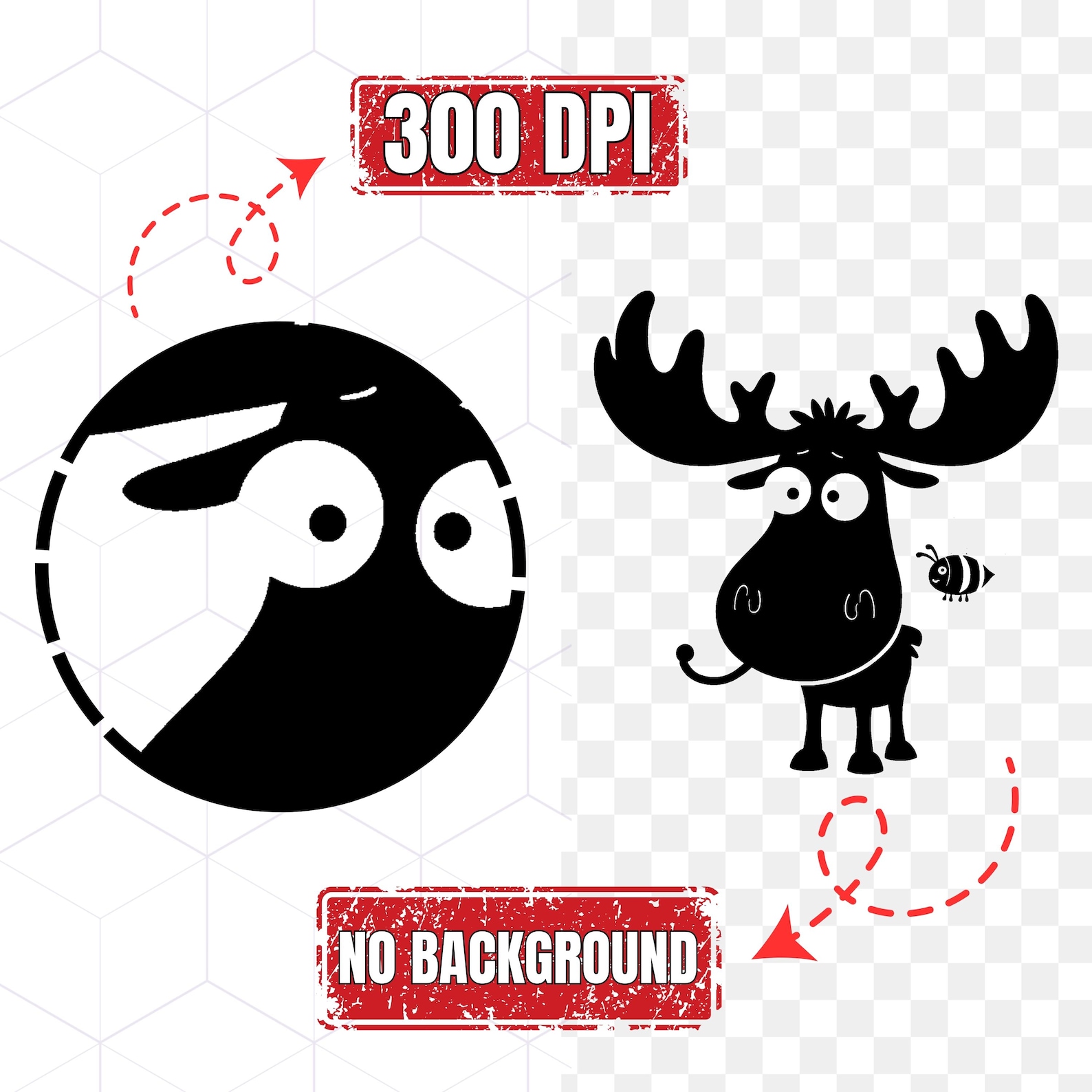 Funny Goofy Moose Big Eyes: SVG PNG Files for Cricut (commercial Use ...