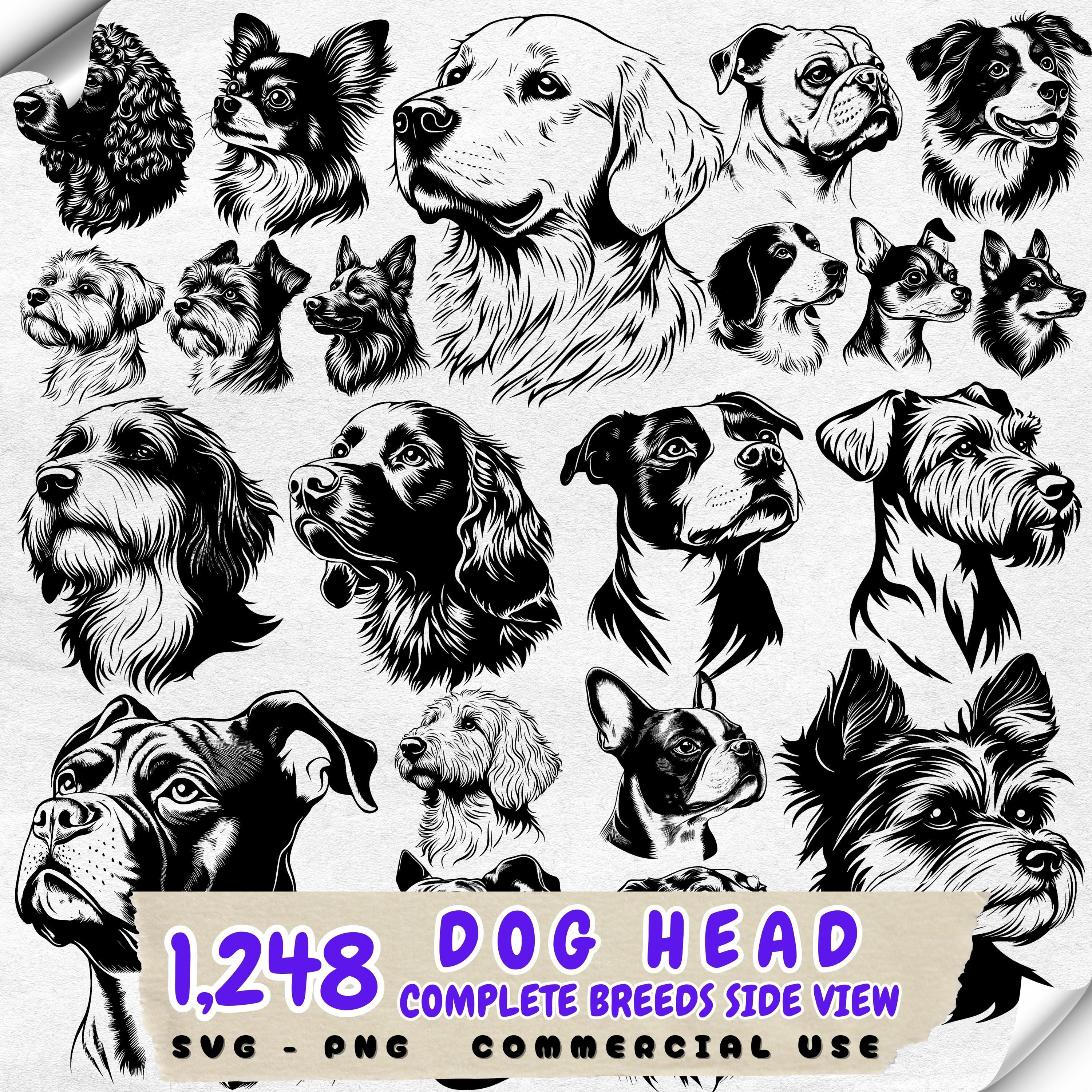 Dog Breed Head SVG: Side View Clipart, Cricut Ready (commercial Use ...