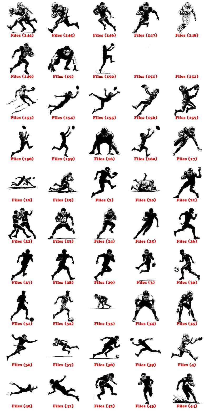 Football Action Poses: SVG PNG Files for Cricut (commercial Use ...