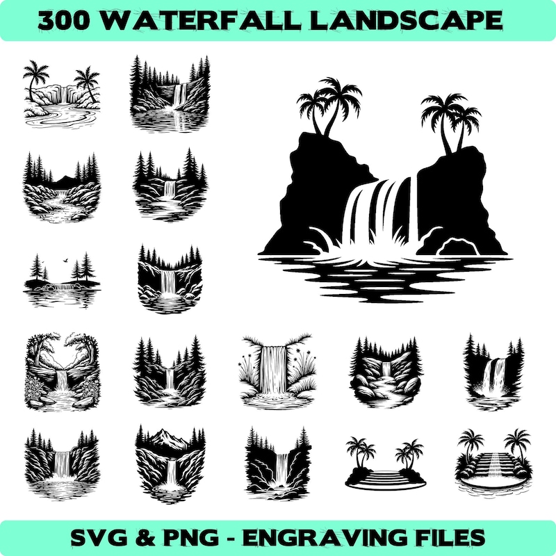 Waterfall Svg - Etsy