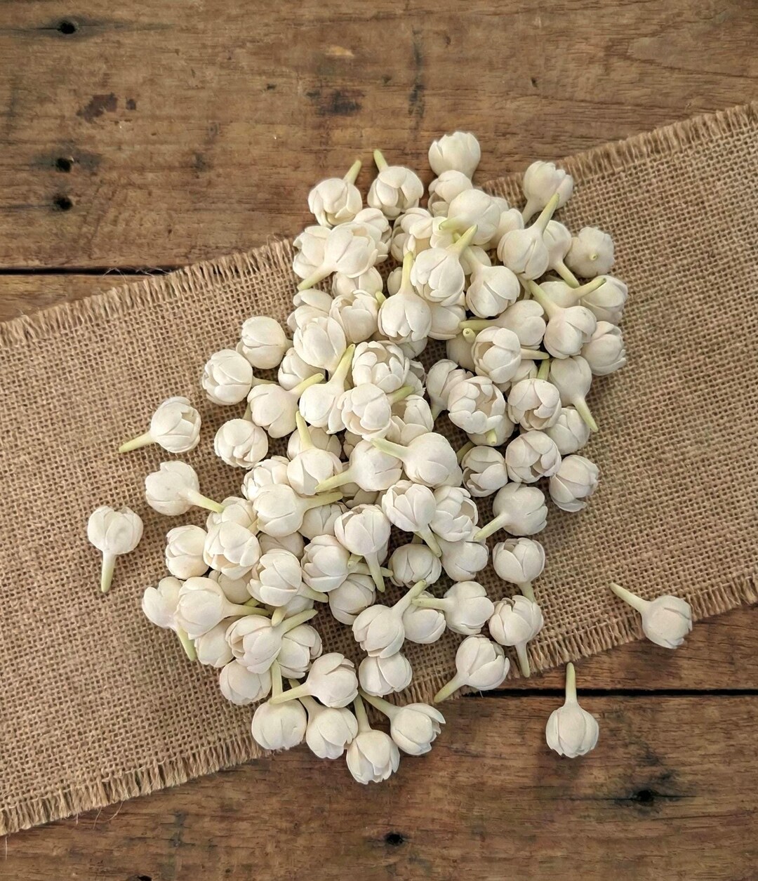 Semi Blooming White Jasmine Buds Clay Flower Beads | Pikake Lei ...