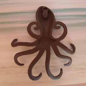 OCTOPUS KEY Hook ~ Octopus Coat Hook ~ Cast Iron ~ Coastal Decor ...