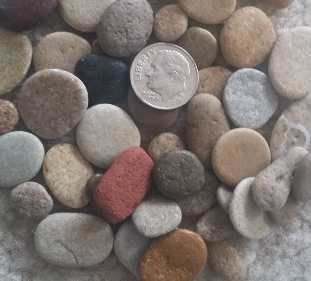 STONE MINI ROCKS 10-100pcs up to Dime Size Surfed Tossed Pebbles ...