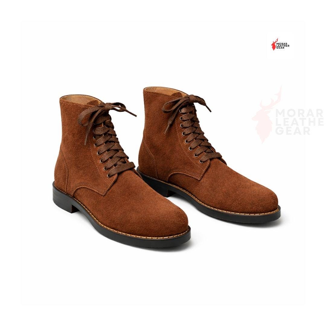 Handmade USMC Boondocker Boots - Vintage Roughout Leather Combat Boot ...