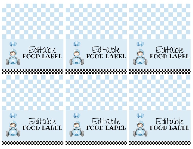 Editable Fast One Birthday Food Labels, Folded and Flat Food Labels ...