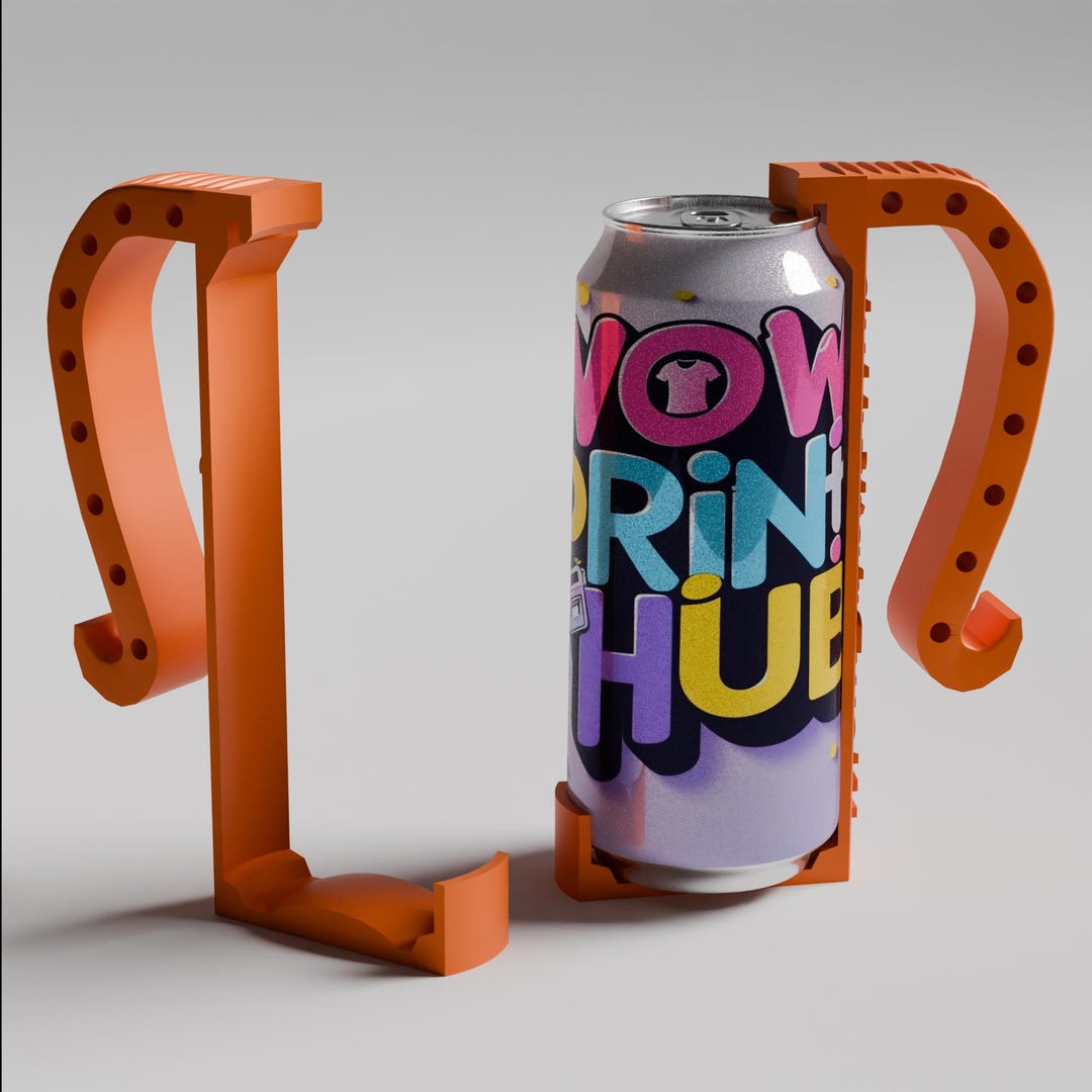 3D Printable Can Handle | Beer Can Holder, Soda Can Grip, 12oz / 16oz ...