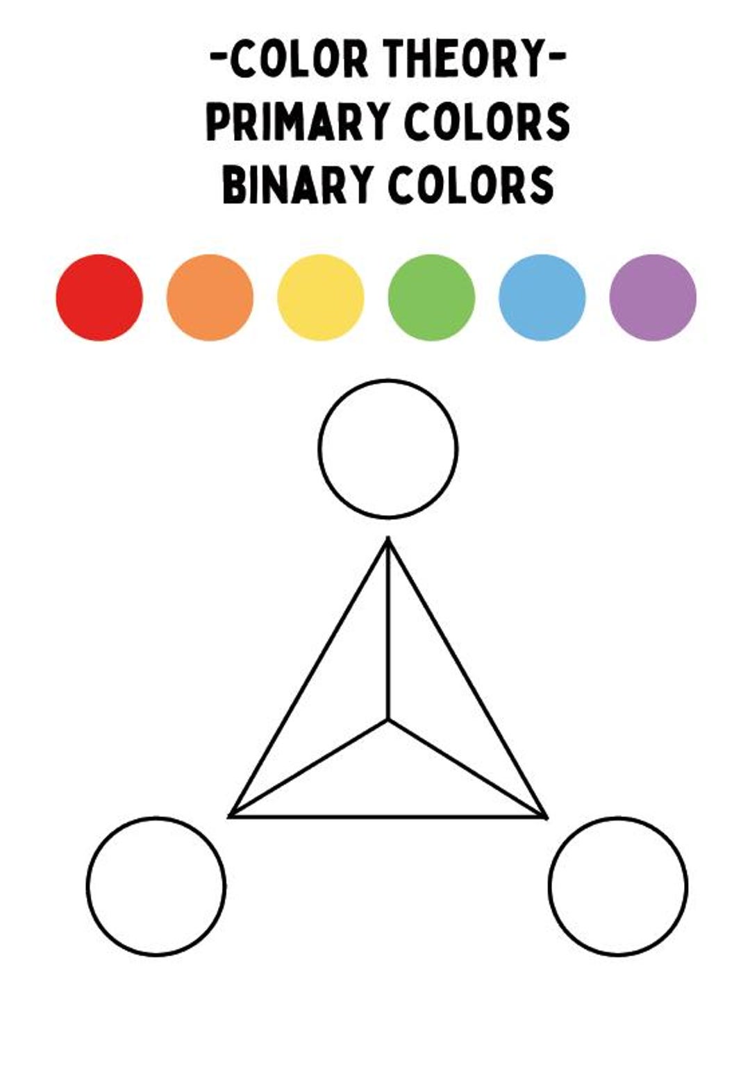 Color Theory Triangle Worksheet – Primary & Secondary Colors Printable ...