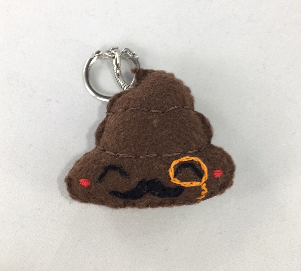 Mr. Poo Poop Keychain Funny Happy Mustache | Etsy