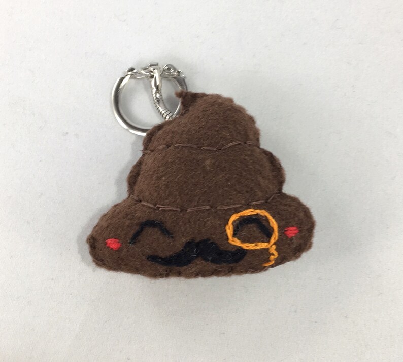 Mr. Poo Poop Keychain Funny Happy Mustache | Etsy