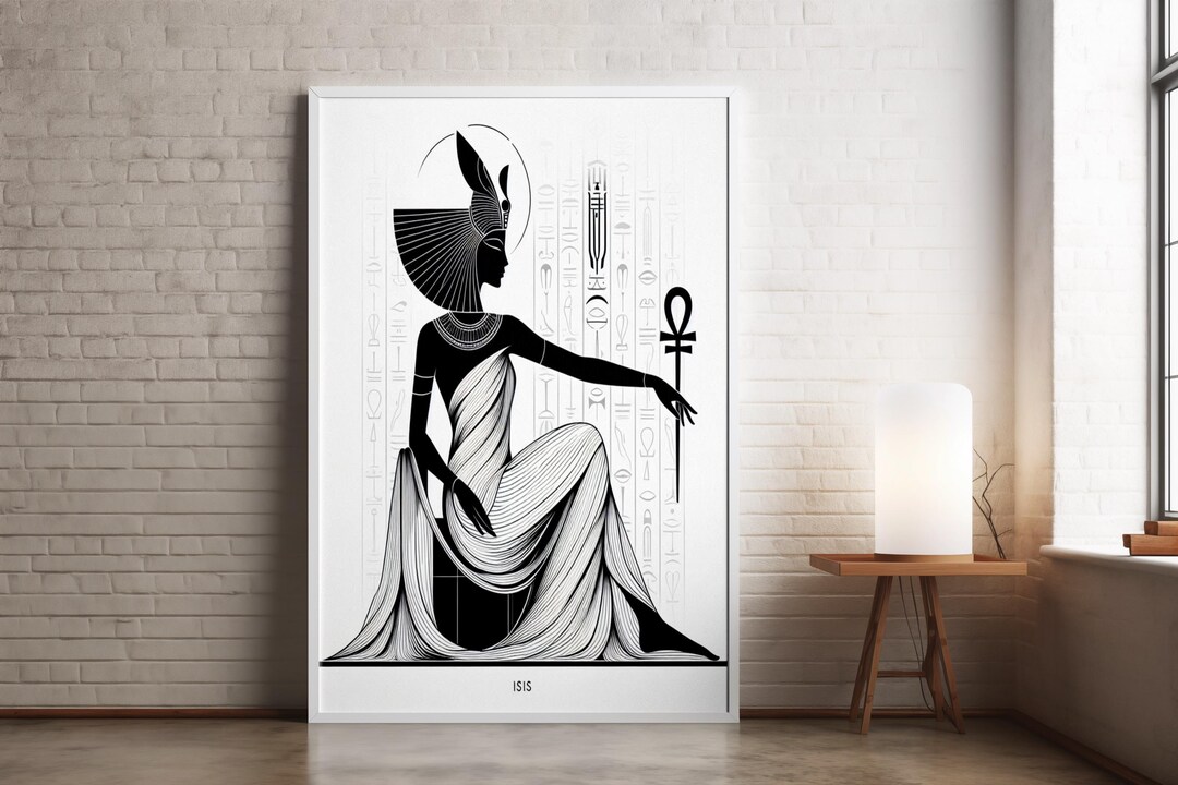 Isis Wall Art, Line Art Poster – Minimalist Printable Digital Download ...