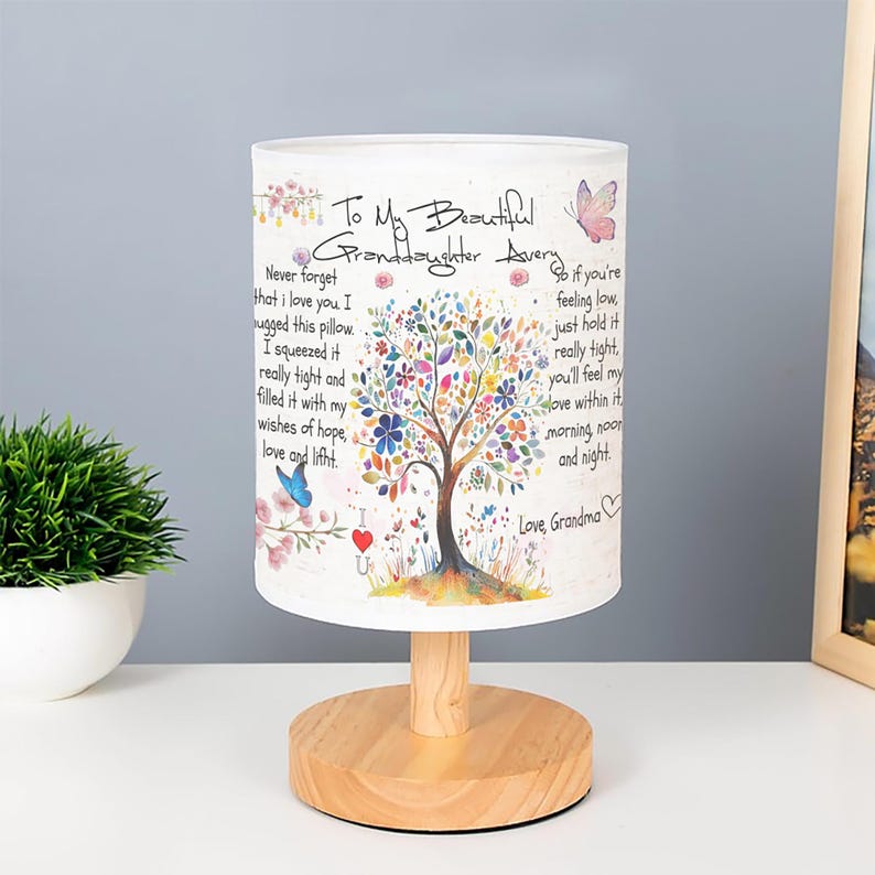 Customized Fabric Lamp to My Granddaughter Color Tree, Gift for ...