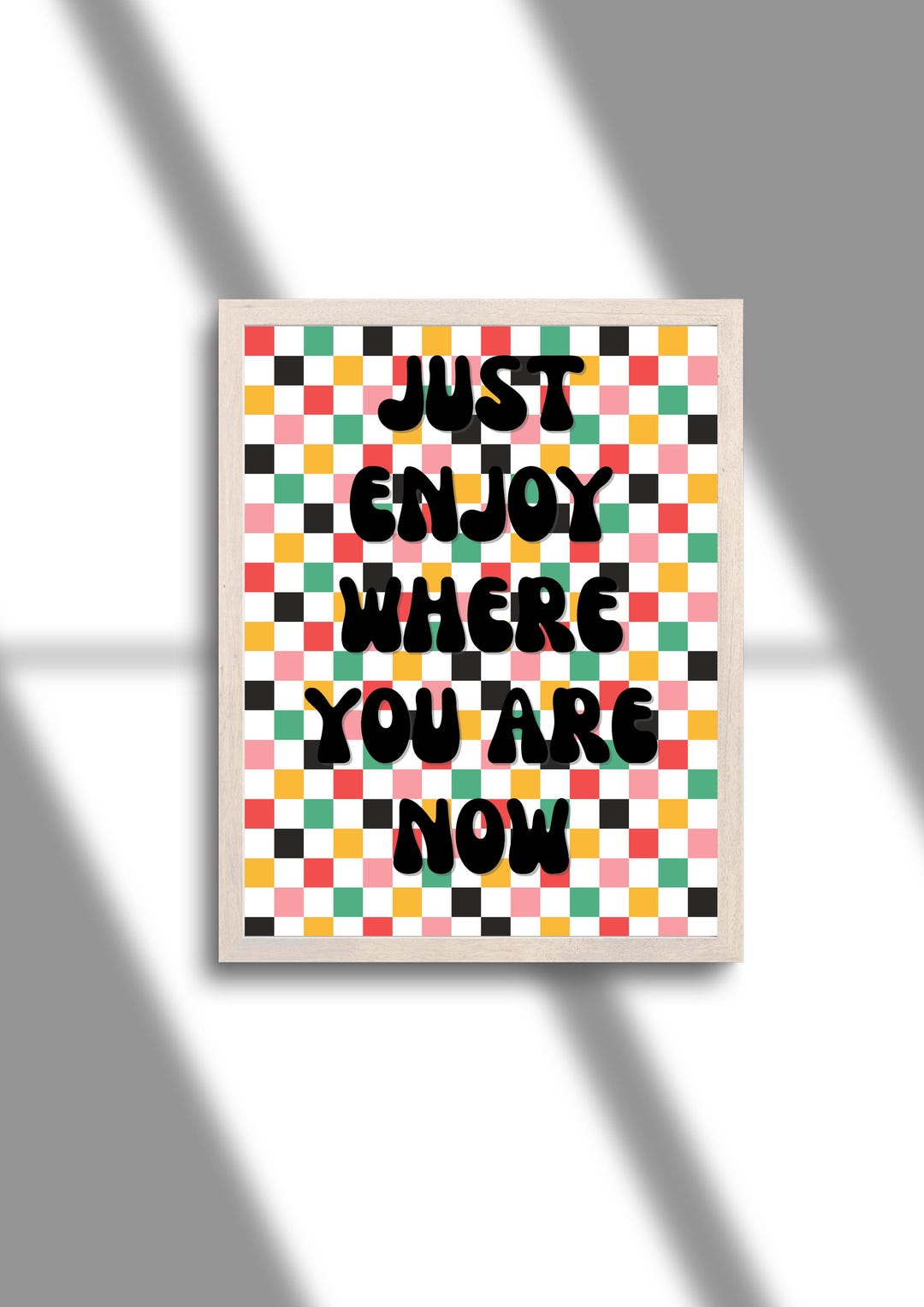 Motivational Quote Poster: Colorful Checkered Wall Art (digital ...