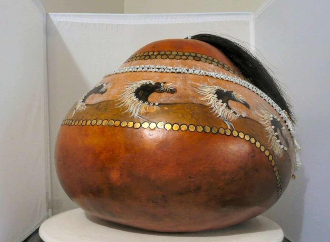 Bejeweled - Spirit Herd Kettle Gourd With Lid - Etsy