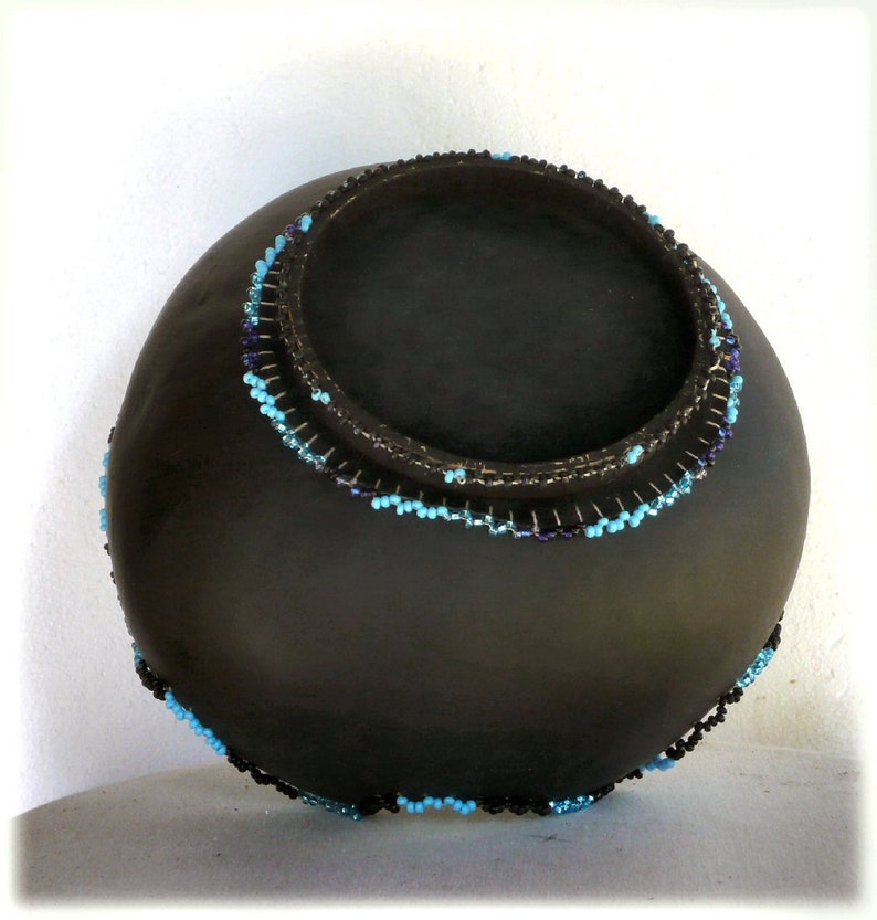 Blue Rondo - Beaded Gourd Bowl - Etsy