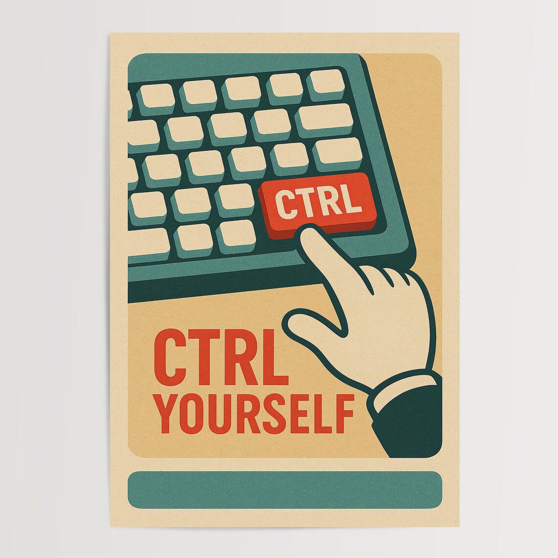 Funny Ctrl Yourself Poster: Retro Keyboard Art for Geeks - Etsy