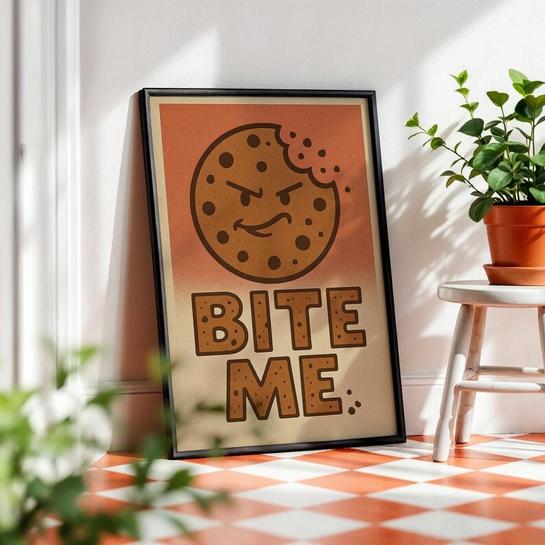 Funny Cookie Poster: Retro Food Pun Print for Bakers - Etsy