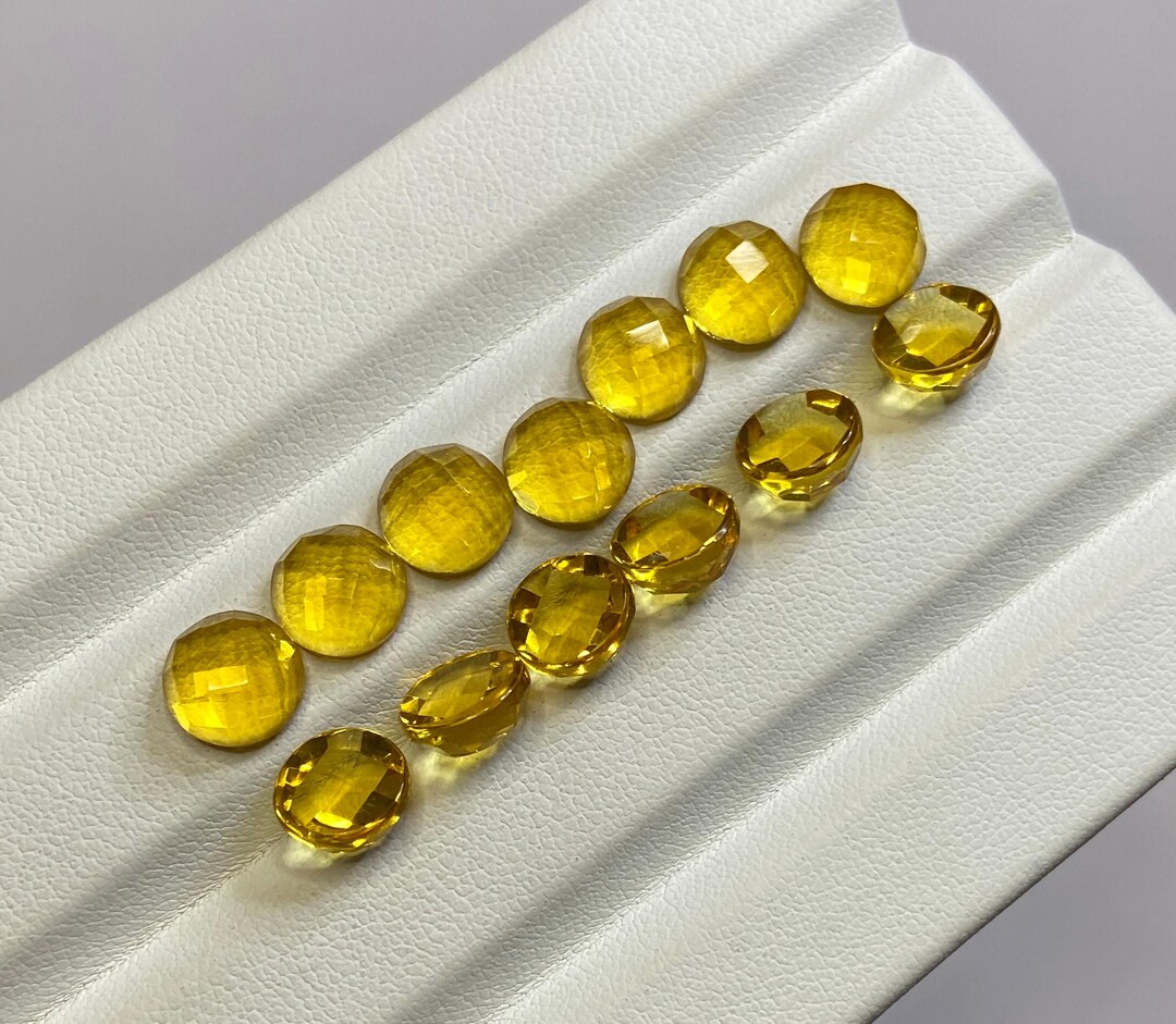 Lab Created Citrine Lab Gemstone - Checker Cut Golden Crystal, November ...