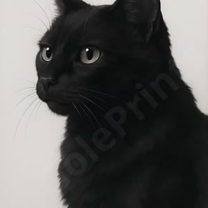Cute Digital Cat Art Print - Instant Download Wall Decor, Whimsical Cat ...