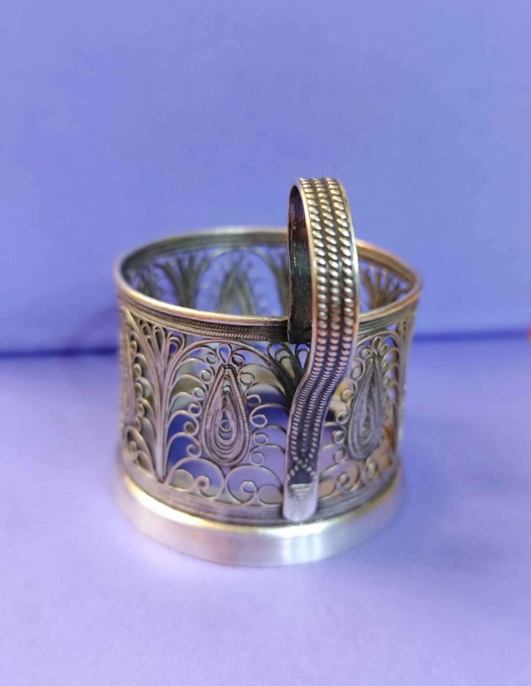 Vintage Russian Tea Glass Holder – Gold Filigree Podstakannik With ...