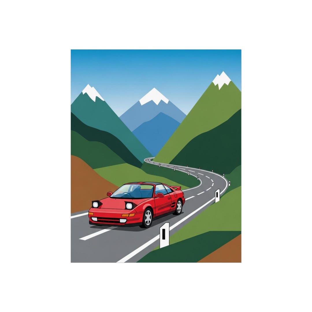 Vintage Car Art Print, Toyota MR2 Wall Poster, 90s Nostalgia Decor ...