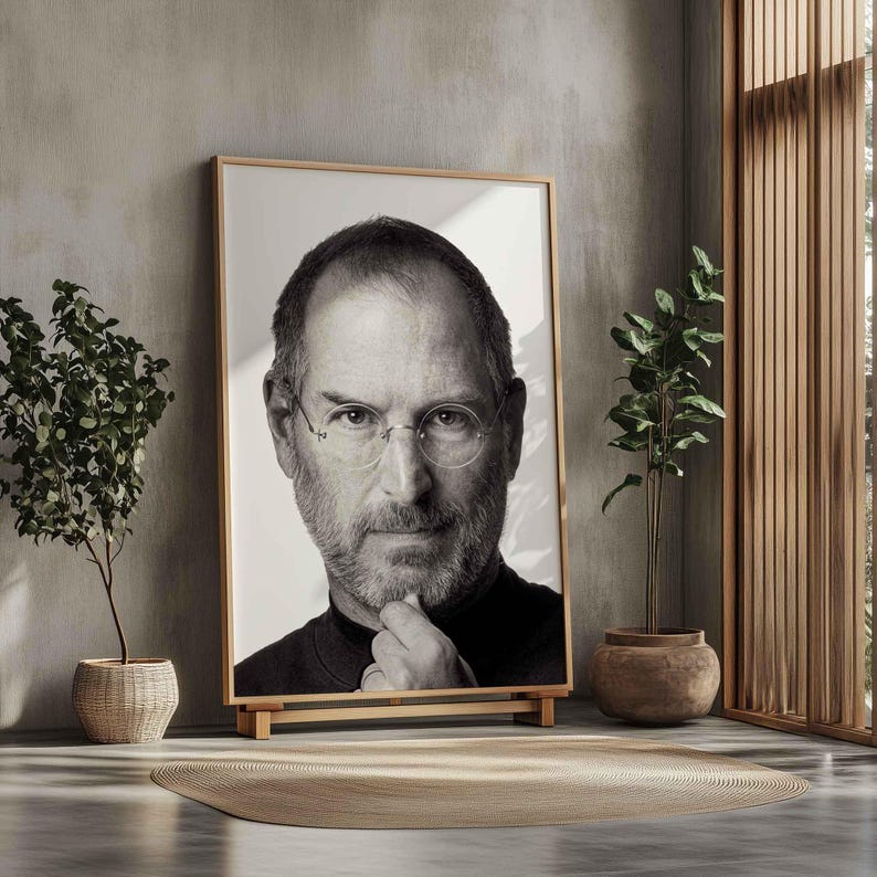 Steve Jobs Portrait Poster Print – Entrepreneurs Canvas Wall Art ...