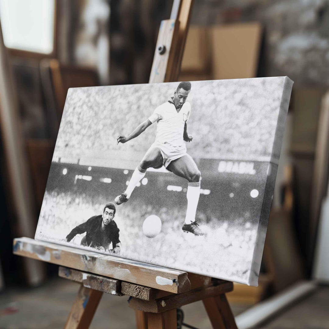Pele Brazil Goal Poster – Soccer Legend Canvas Wall Art Print - Etsy