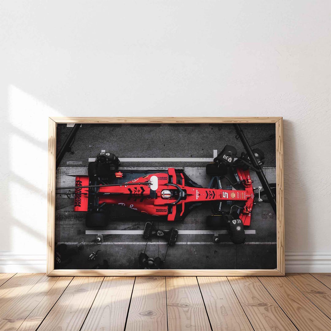 Sebastian Vettel Ferrari Pitstop Poster Print – Formula 1 Canvas Wall ...