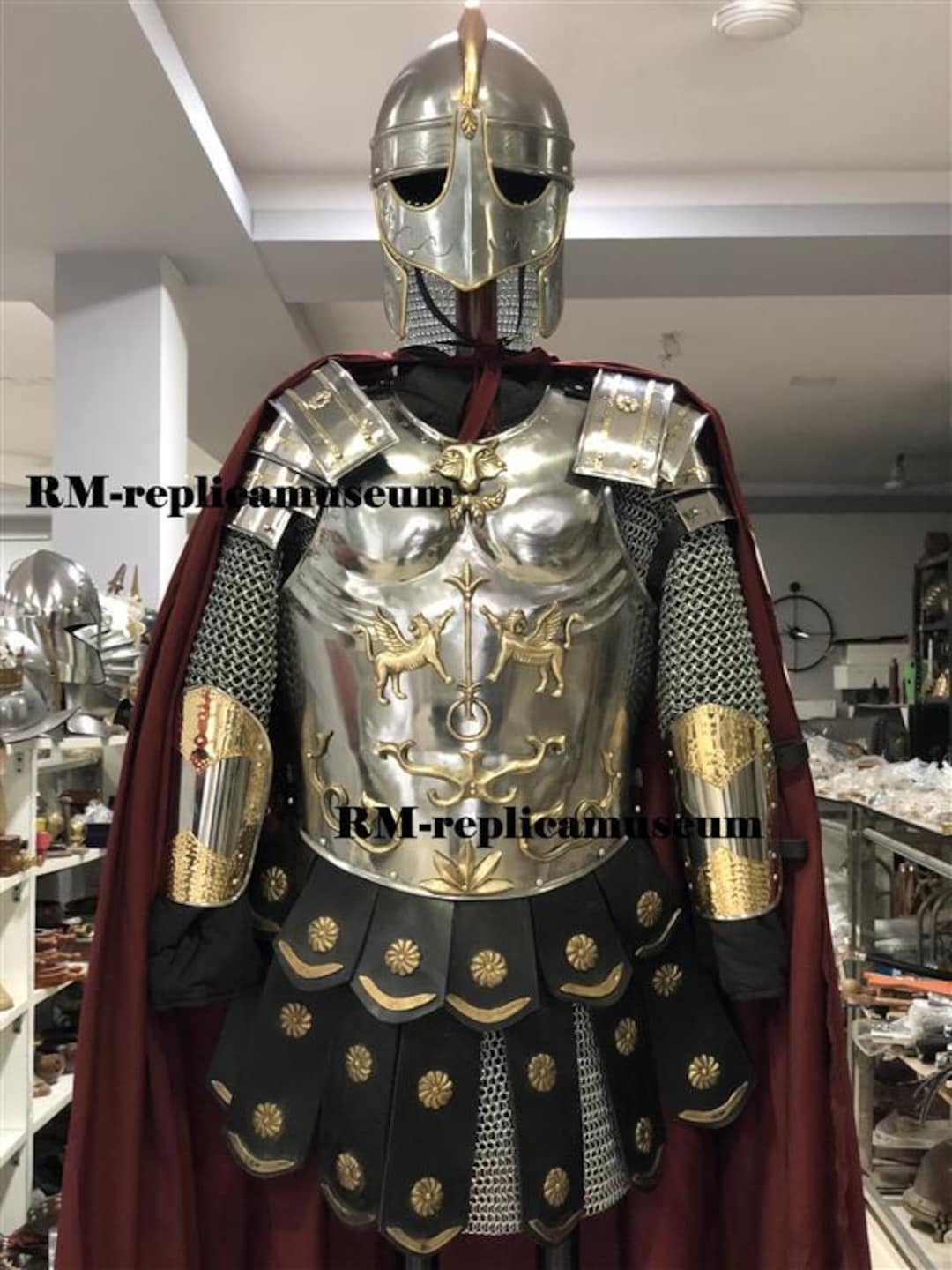 Greek Muscle Armor Muscular Hunting Ancient Roman Cuirass Apron Belt ...