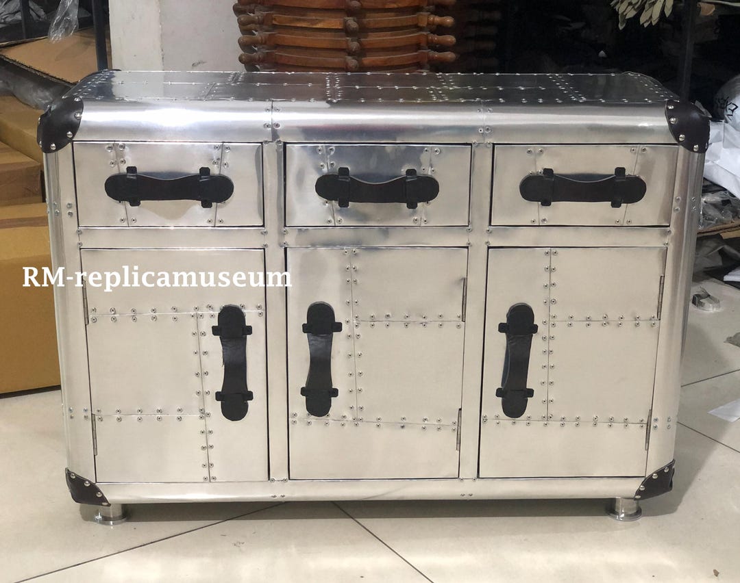 Aviator Storage Trunk Cabinet, Industrial Aluminum Sideboard - Etsy