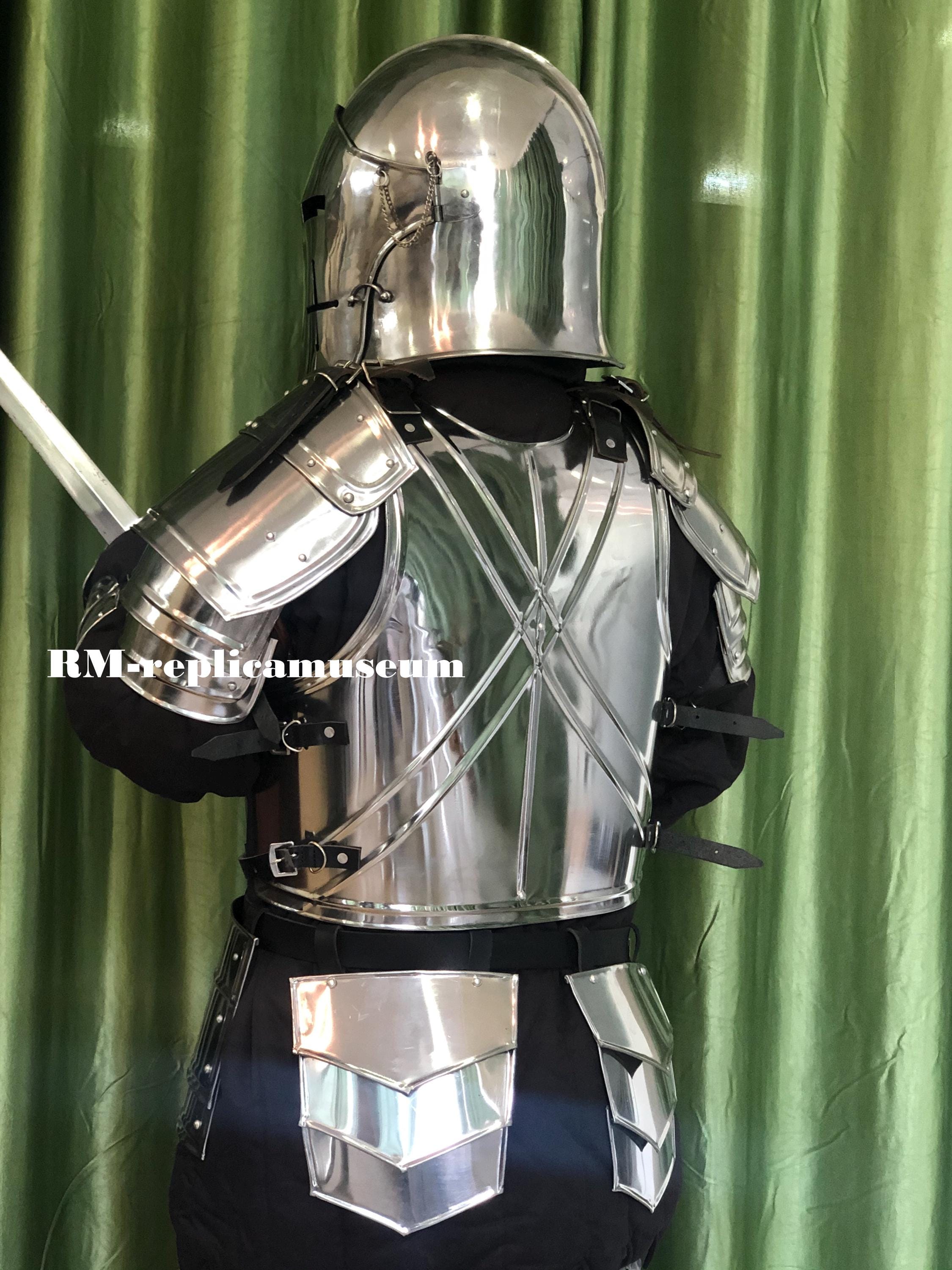 Medieval Knight Full Armor Set 18 Gauge Steel Breastplate Cuirass ...
