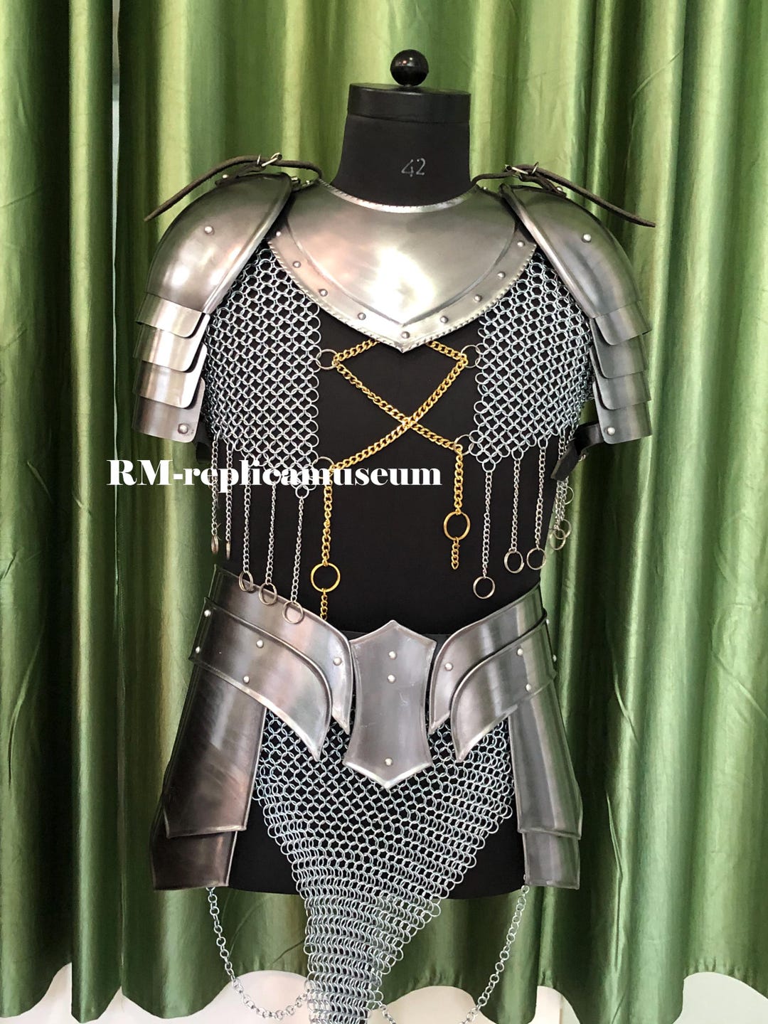 Medieval Knight Tasset Armor With Chainmail Belt — Brave Lady Steel Arm ...