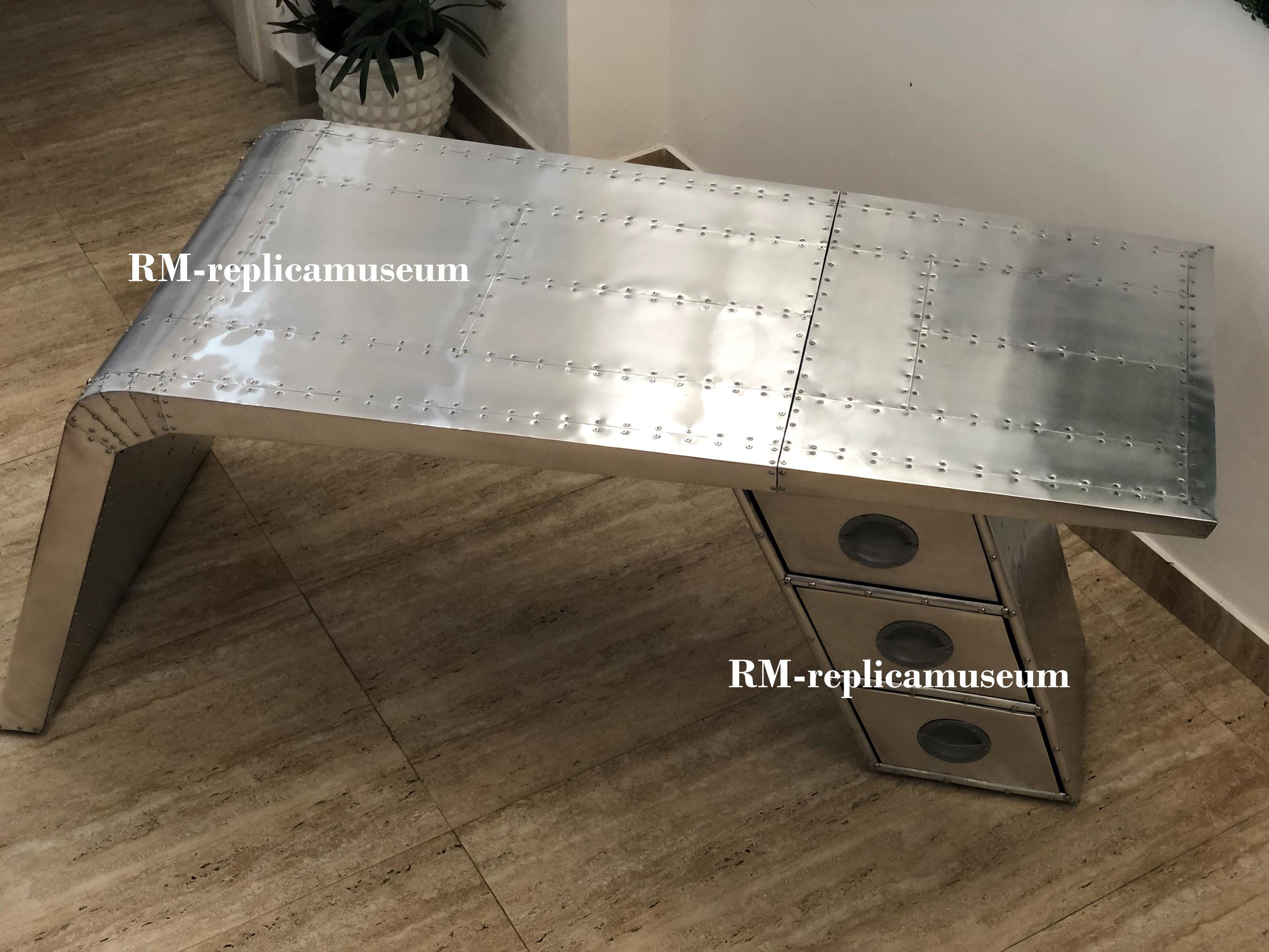 Aluminium Aviator Wing Desk Writing Table Home & Office Furniture Three ...