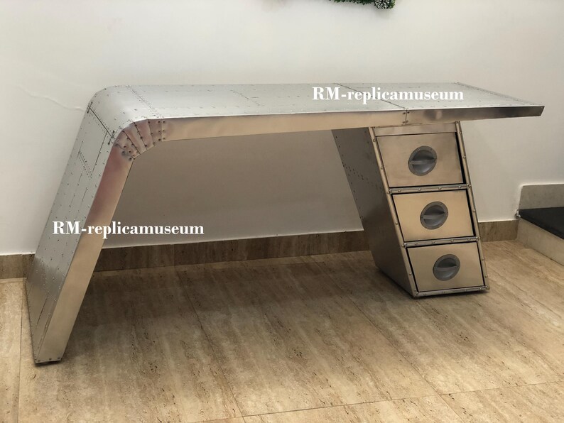 Aluminium Aviator Wing Desk Writing Table Home & Office Furniture Three ...