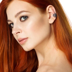 Spider Web Ear Cuff Sterling Silver Gothic Jewelry for Halloween ...