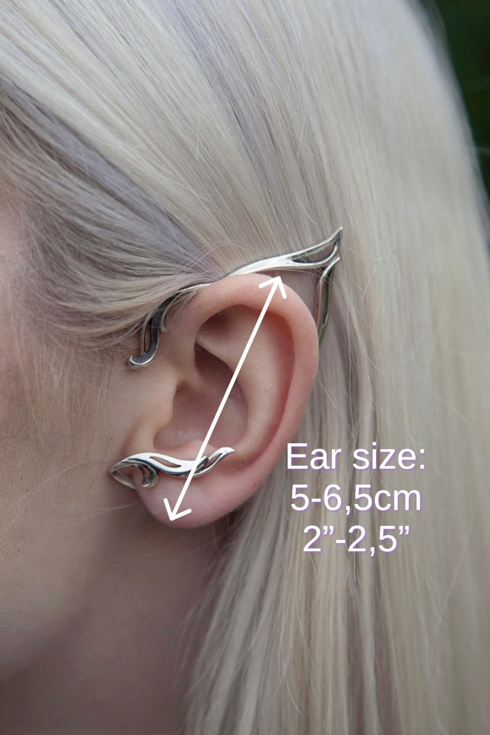 Sterling Silver Elf Ear Cuff: Fantasy Elven Earring, Ren Faire Jewelry ...