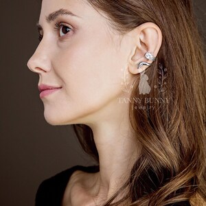 Kitsune Ear Cuff Silver Japanese Cat Earrings No Piercing Cartilage ...