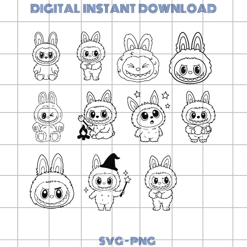 Labubu Outline File - Etsy