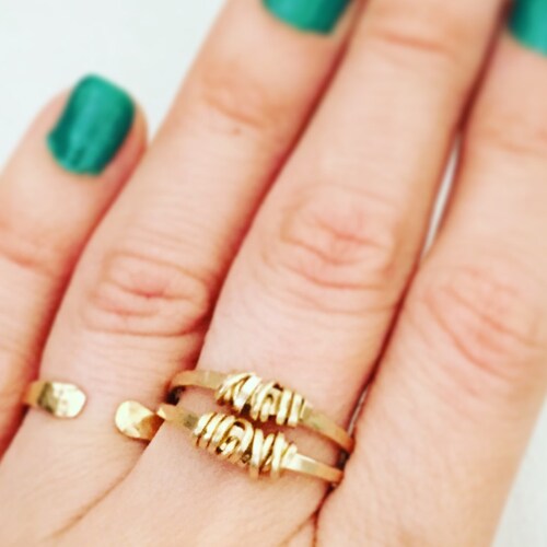 Wrapped Wire Ring Stacked Gold Ring Wrapped Gold Ring - Etsy Israel