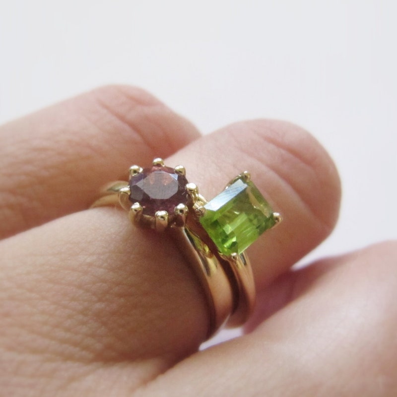Gold Peridot Ring - Etsy