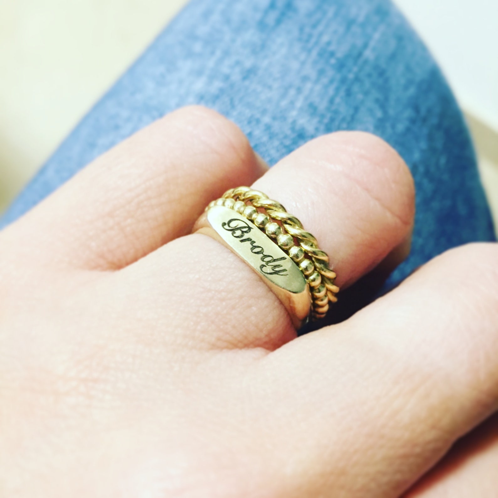 Solid Gold Rings, Ring Set, Gold Rings, Rings for Women, Signet Ring ...