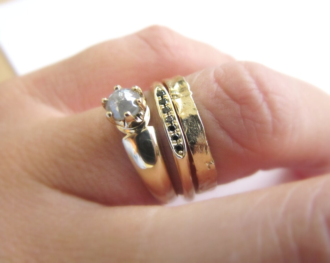 Raw diamond ring Diamond engagement ring Gold rings women | Etsy