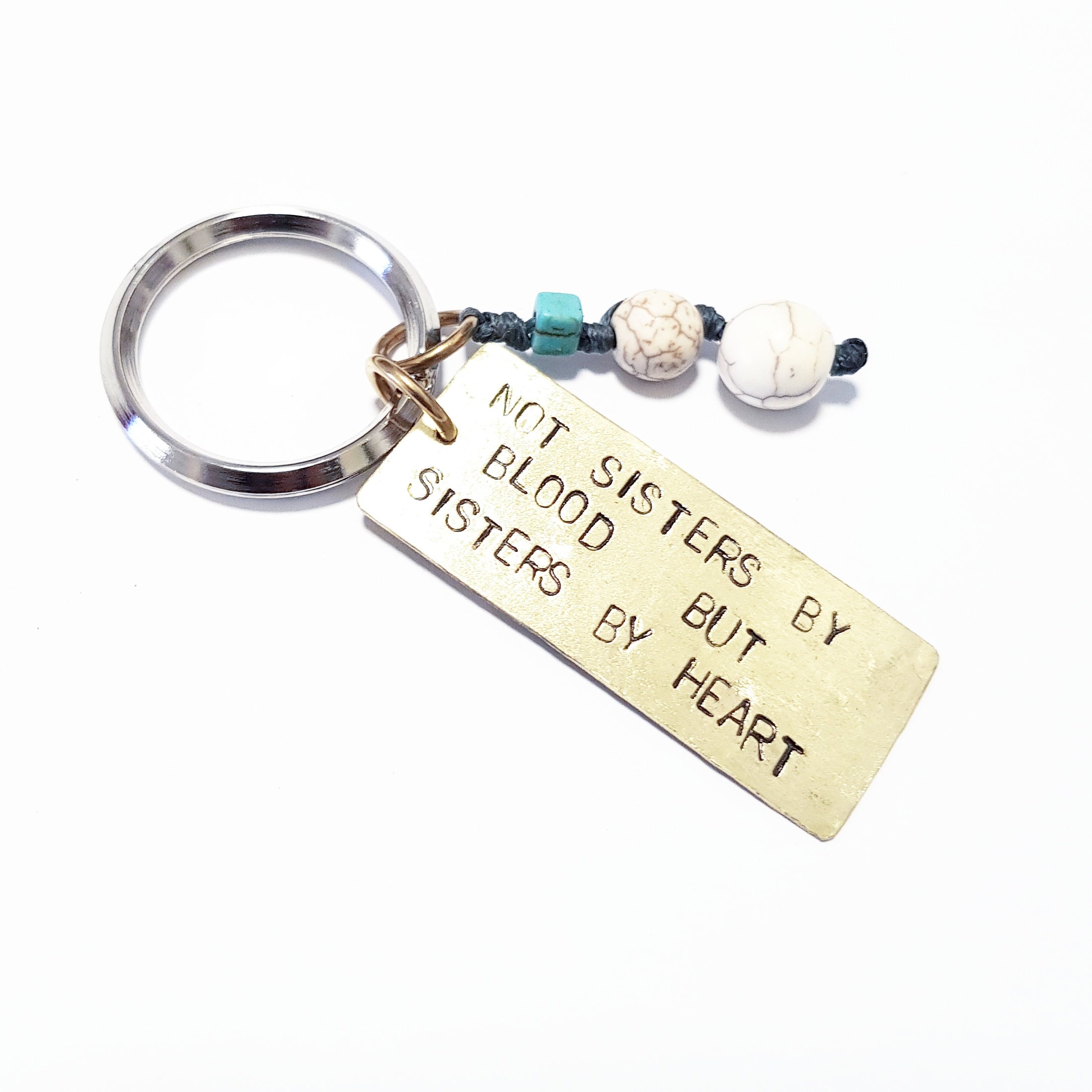 Keychains for Women, Sisters by Heart, Brass Keychain, Bff Gifts ...