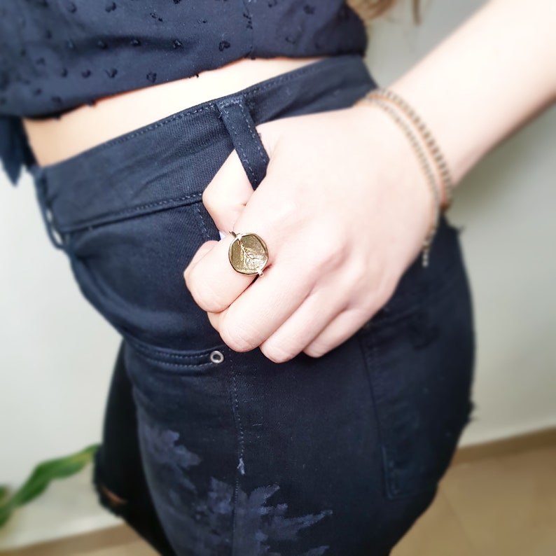 Gold ring for women Rings for women Stacked ring Coin | Etsy