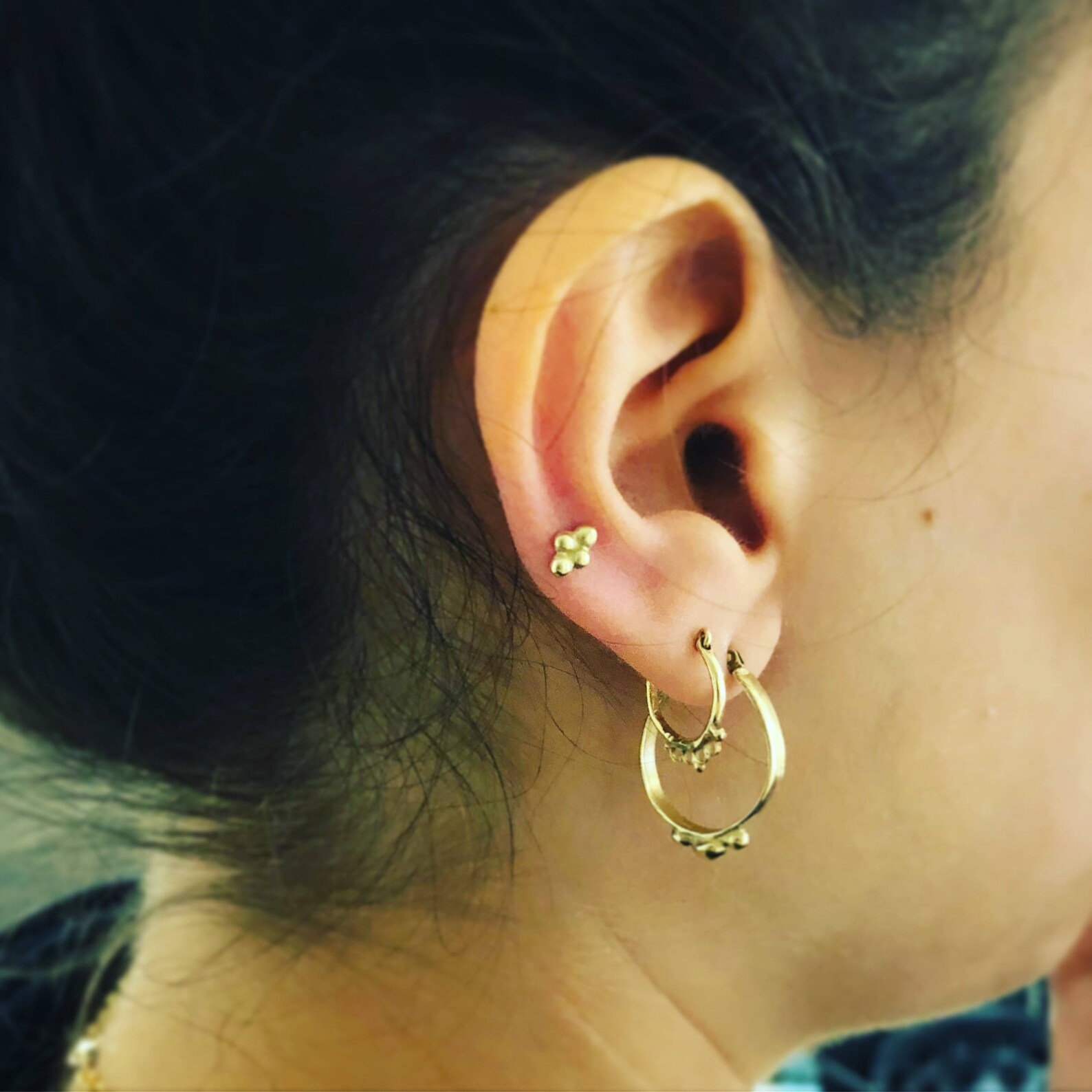 Solid Gold Earrings Gold Stud Earrings 14k Yellow Gold | Etsy