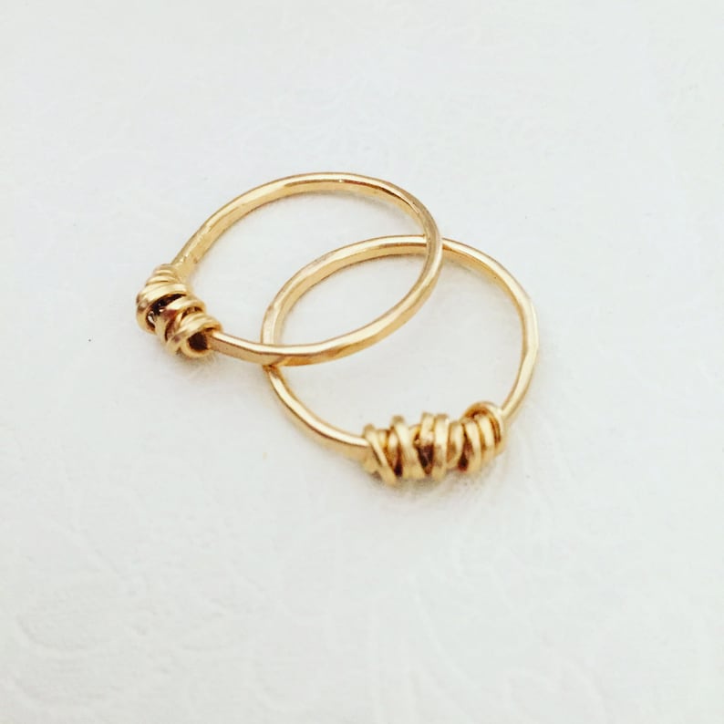 Wrapped wire ring Stacked gold ring Wrapped gold ring | Etsy