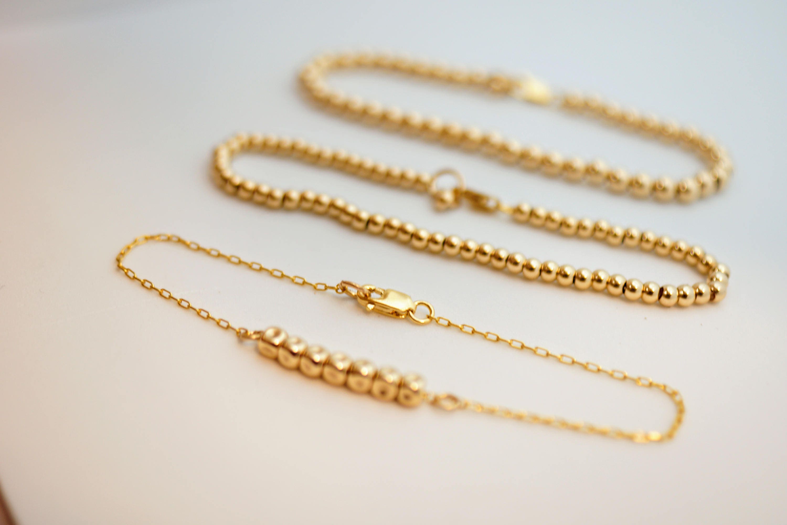 Gold Bracelets Gold Stack Bracelets Gold Bead Bracelets | Etsy