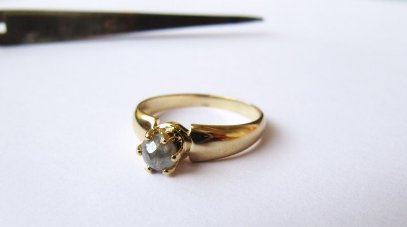 Raw diamond ring Diamond engagement ring Gold rings women | Etsy