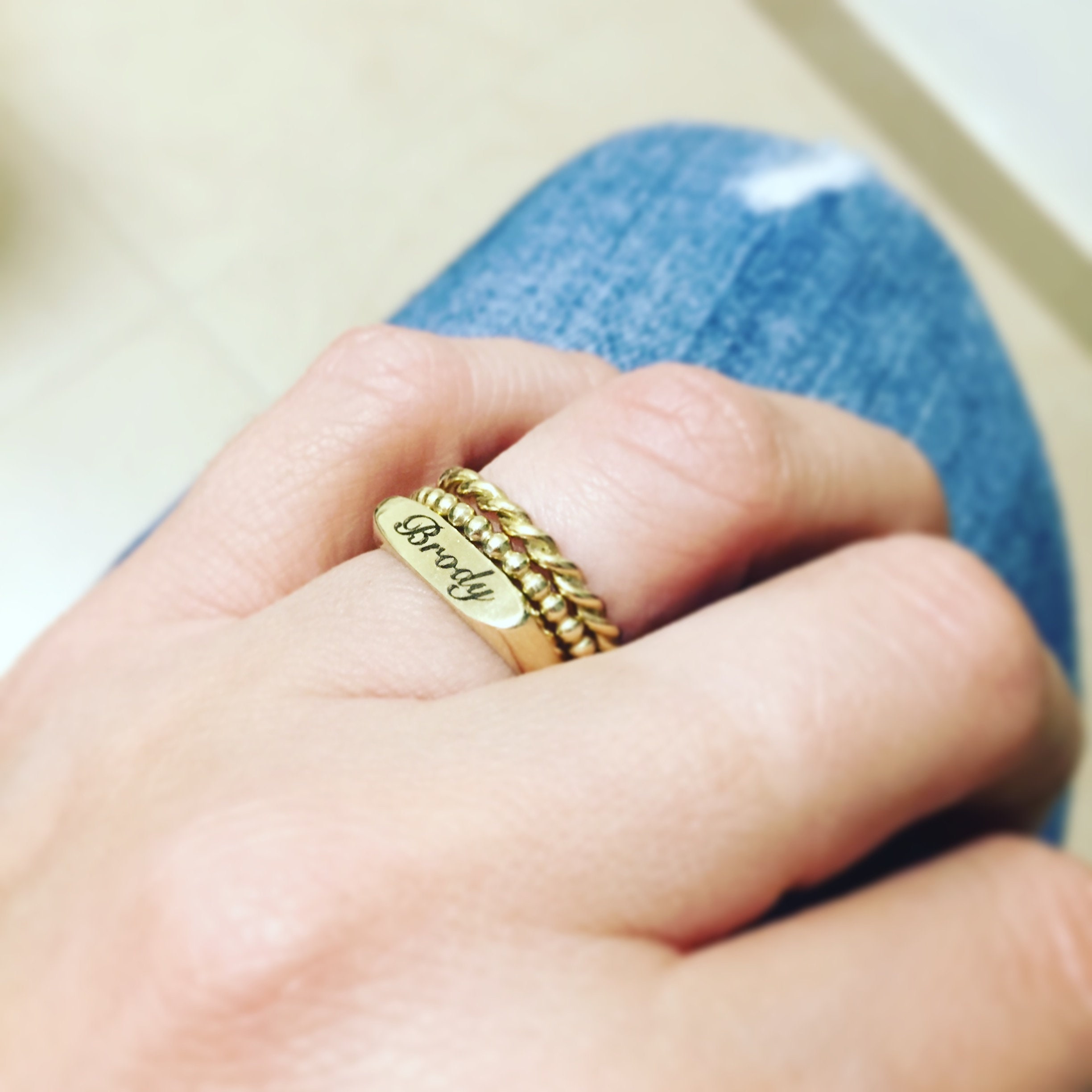 Solid gold rings Ring set Gold rings Rings for women | Etsy