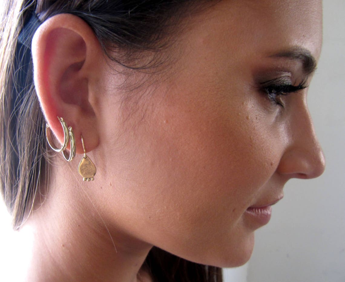 Drop Gold Earrings 14k Gold Earrings Solid Gold Earrings - Etsy